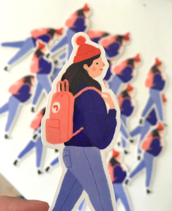 Walking Girl Sticker – Nina Cosford Shop